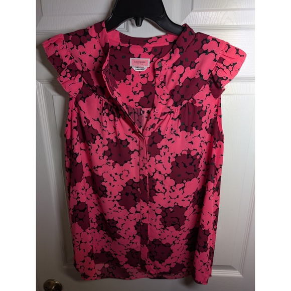 kate spade | Tops | Kate Spade New York Pink Bubble Dot Shell ...